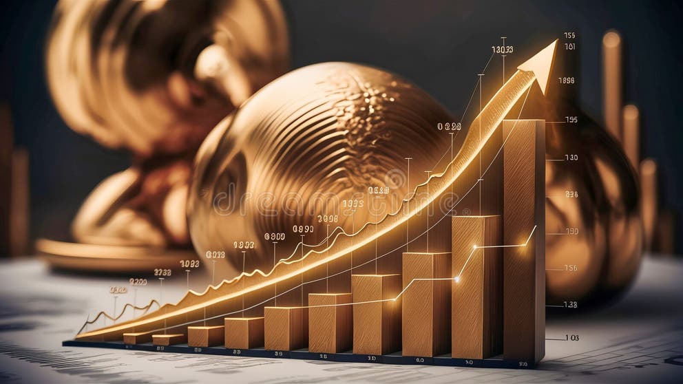 Graph with a Man and a Chart that Says Graph Stock Illustration ...