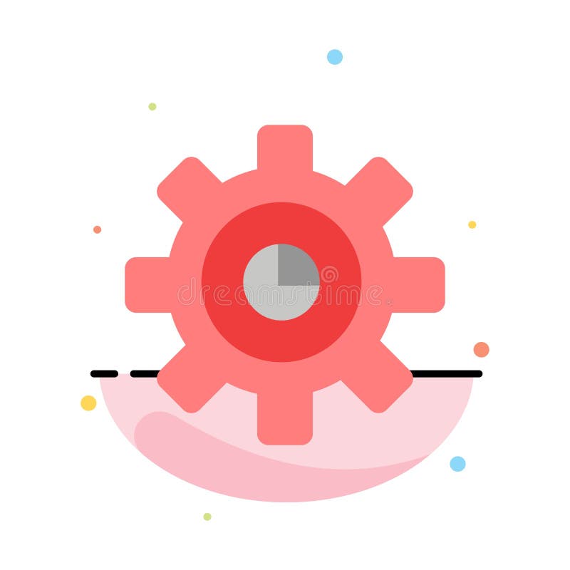 Graph, Marketing, Gear, Setting Abstract Flat Color Icon Template Stock ...