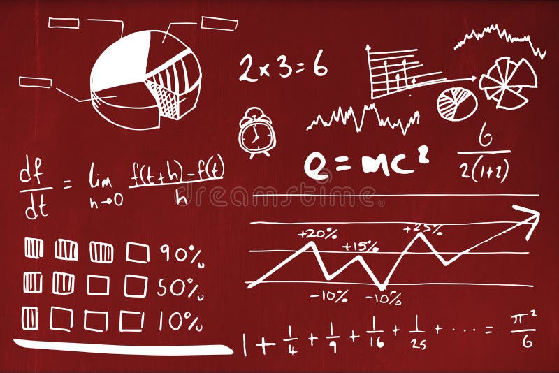 Composite Image of Graph with Mathematical Formulas Stock Illustration ...
