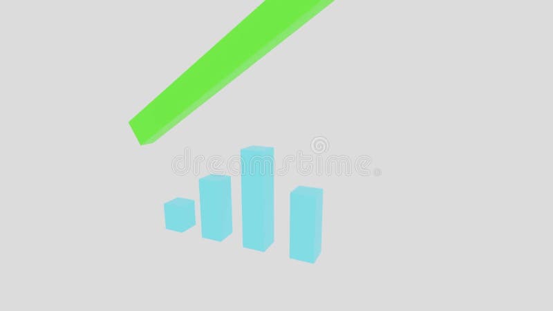 Graph Moving Up. Blue Graph with Green Arrow Indicating Upward Rise ...
