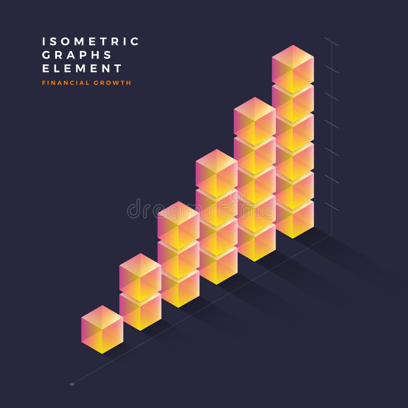 Isometric graph element stock vector. Illustration of digital - 123044202