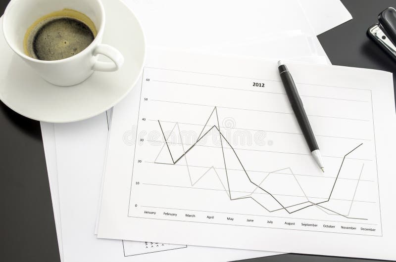 Graph on office desk stock image. Image of paperwork - 28485833