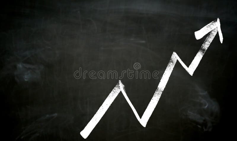 Graph Painted on Blackboard Concept Stock Photo - Image of copy, trend ...