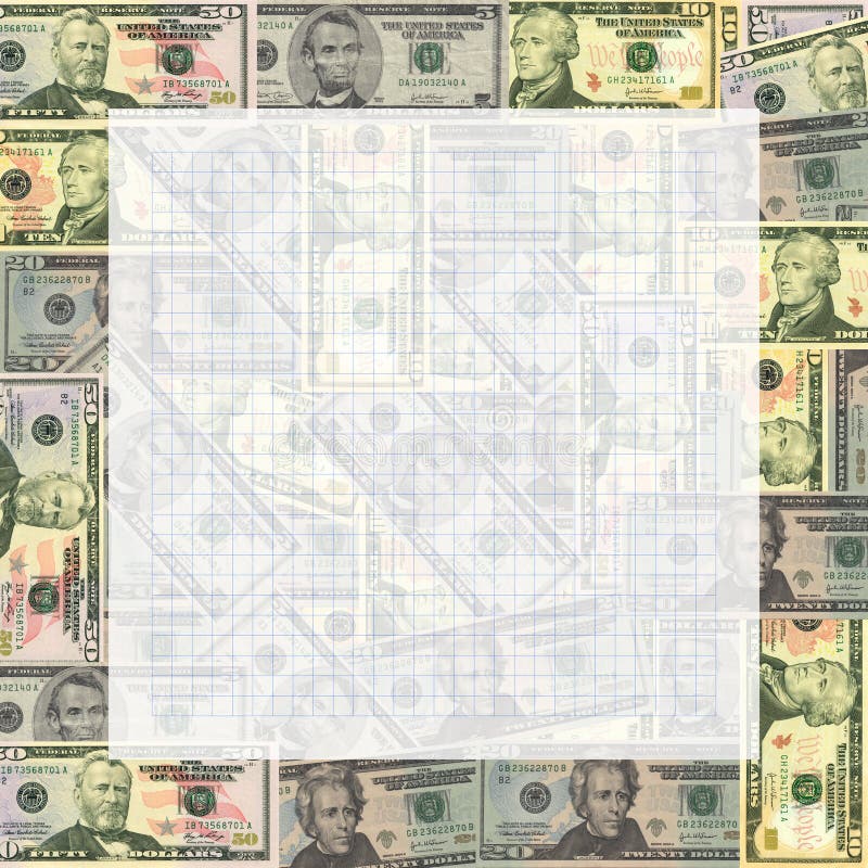 Graph Paper on American Dollars Stock Illustration - Illustration of ...