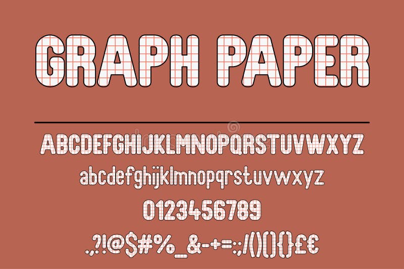 Graph Paper Font Set. Perfect for Scientific and Educational Projects ...