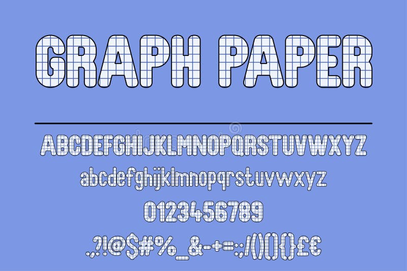 Graph Paper Font Set. Perfect for Scientific and Educational Projects ...