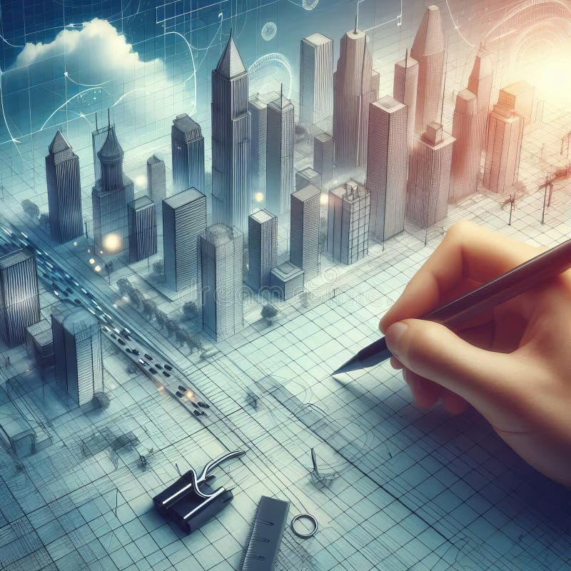 Graph Paper Grid Drawings with a Graph Paper Grid Overlay for Pr Stock ...