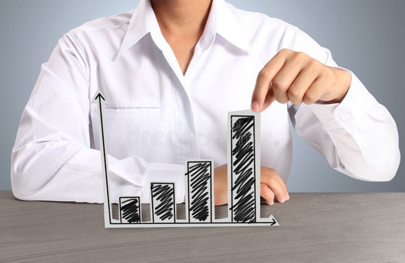 Graph of paper in hand stock illustration. Illustration of network ...