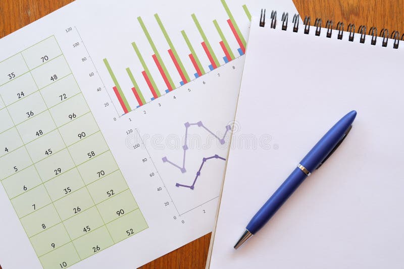 Graph paper and note book stock photo. Image of data - 97420264
