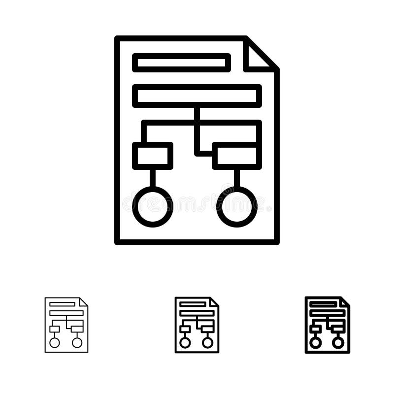Graph, Paper, Process, Wireframe, Document Bold and Thin Black Line ...