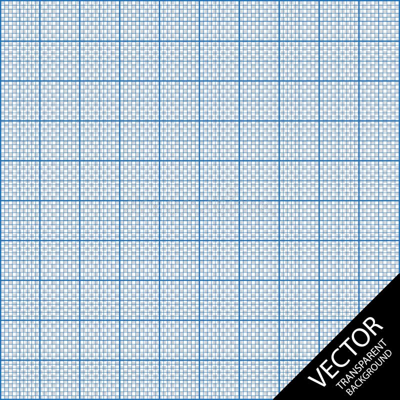 Graph Paper - Seamless Pattern Over Transparent Background - Vector ...