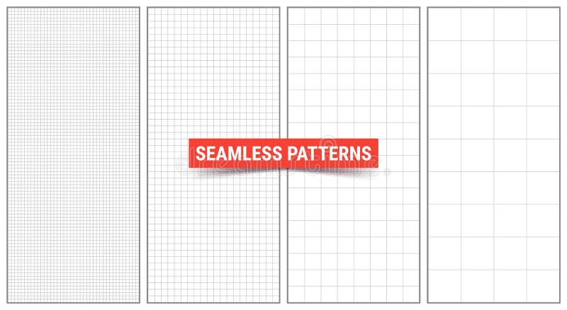 Graph Paper Seamless Patterns. Background with Regular Grid for ...