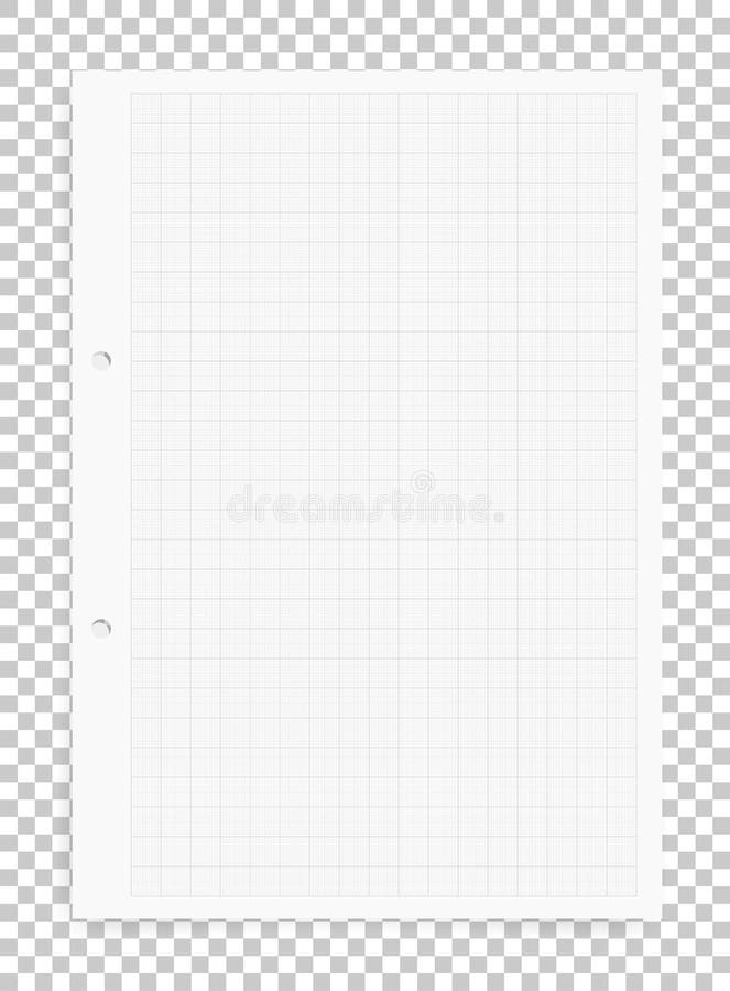 Graph Paper Sheet Background on Transparent Background. Stock Vector ...