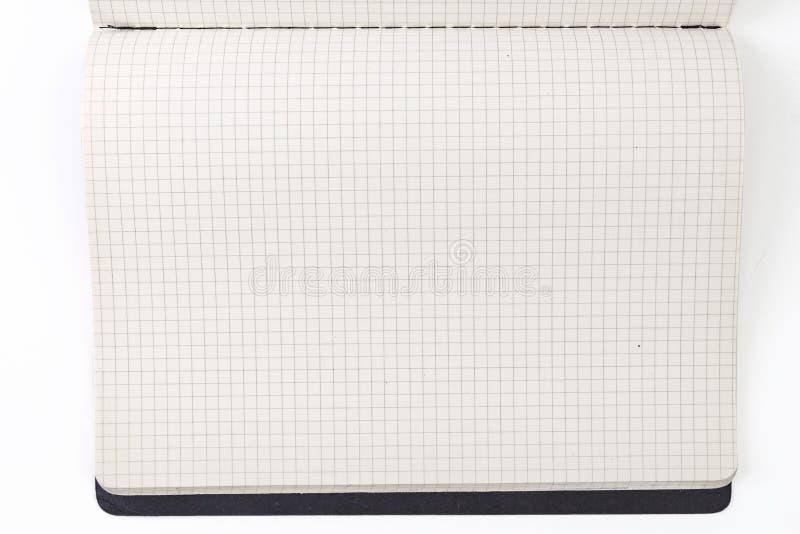 Graph Paper Sheet. Closeup of Open Notebook, on White Background Stock ...