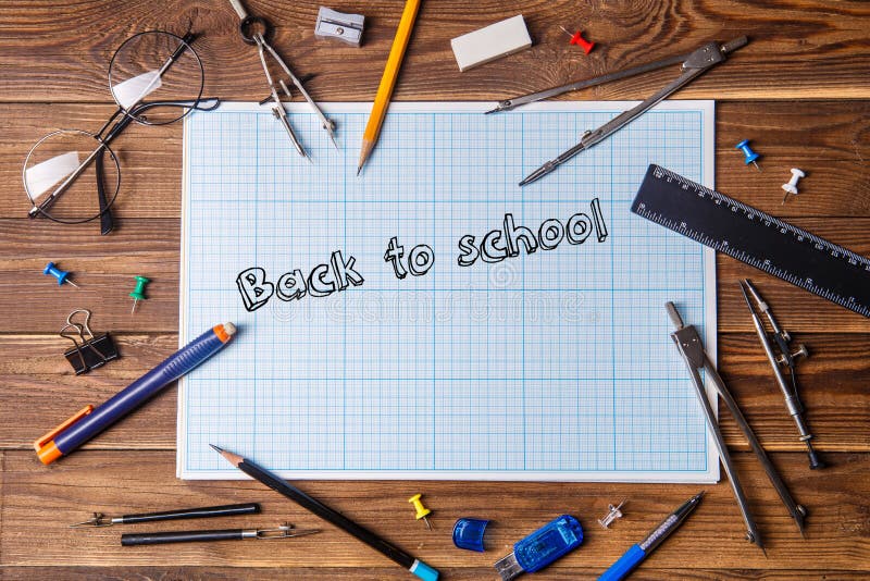 Graph Paper with Text - Back To School and Student Material on Wooden ...