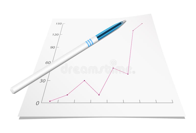 Graph with pen stock vector. Illustration of money, chart - 18443203