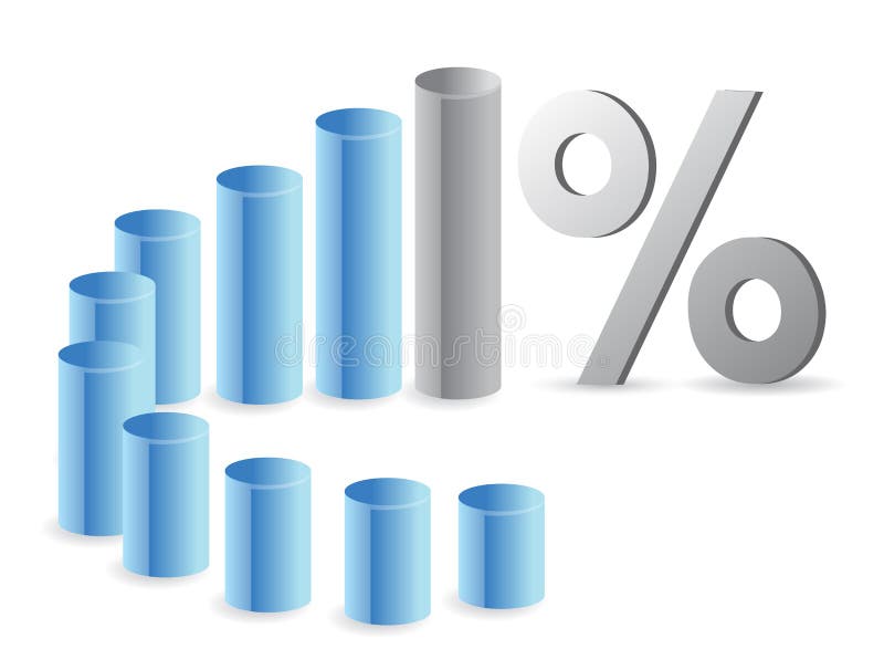 Graph and Percentage Symbol Stock Illustration - Illustration of ...