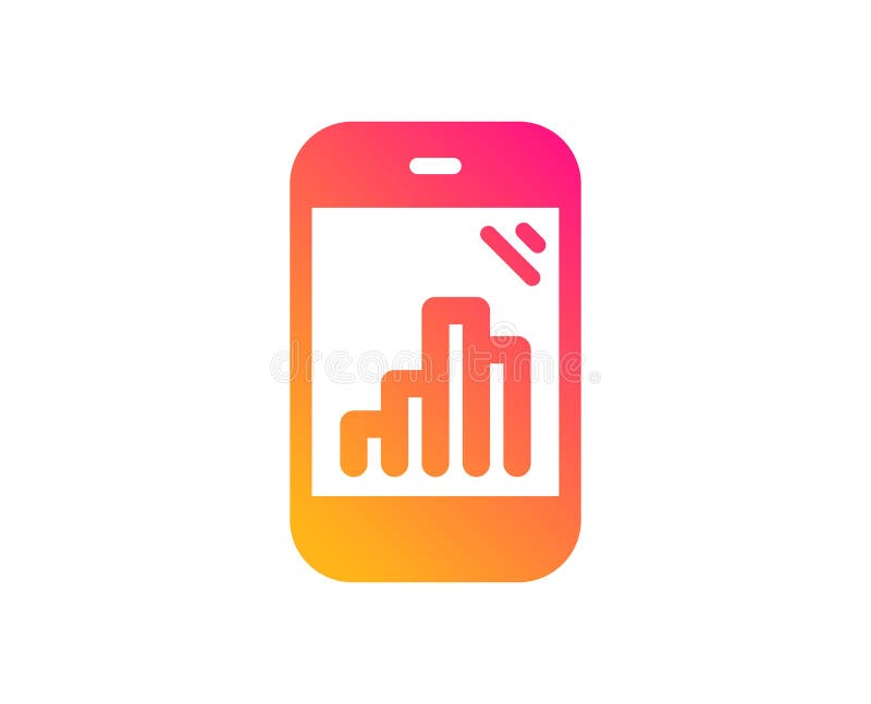Graph Phone Icon. Column Chart Sign. Vector Stock Vector - Illustration ...