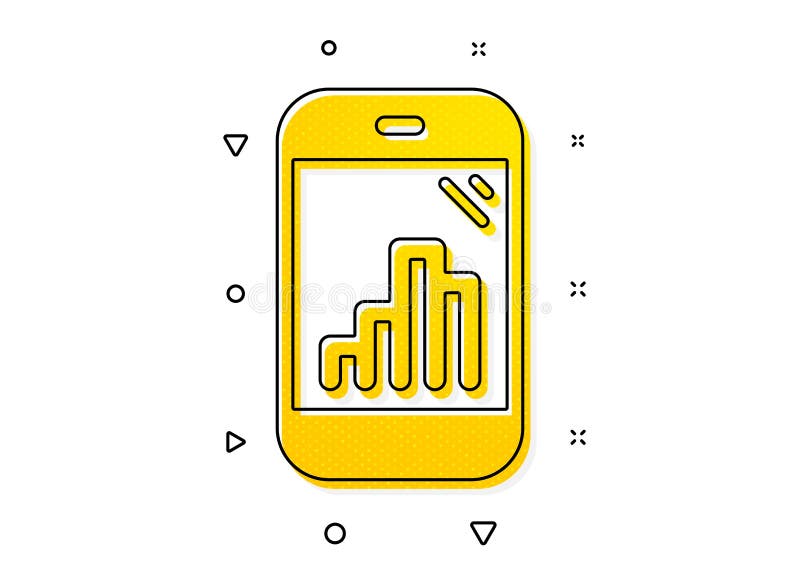 Graph Phone Icon. Column Chart Sign. Vector Stock Vector - Illustration ...
