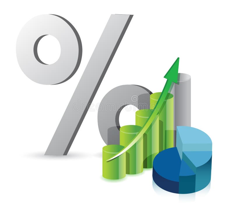 Graph Pie Chart and Discount Percentage Stock Illustration ...