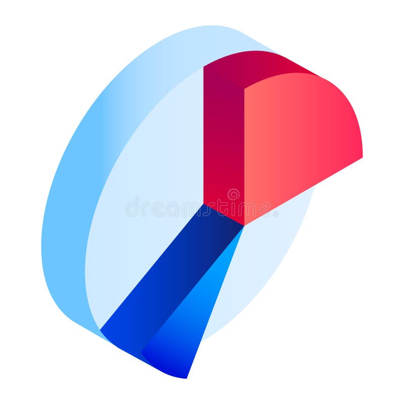 Graph Pie Icon, Isometric Style Stock Vector - Illustration of data ...