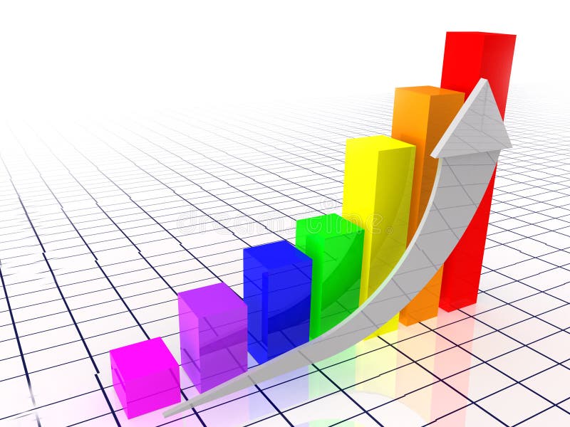 Graph piles arrow 3d chart stock illustration. Illustration of sketch ...