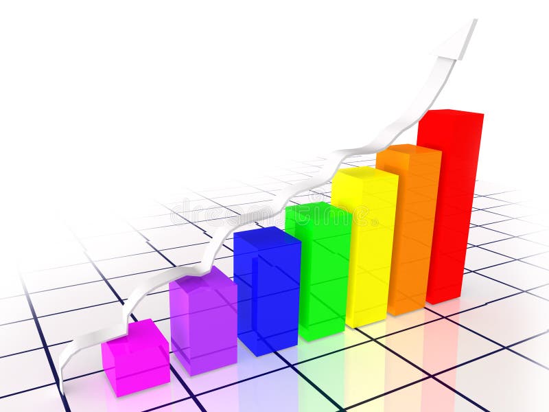 Graph piles arrow 3d chart stock illustration. Illustration of cartoon ...