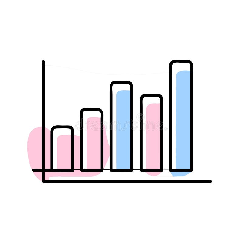 A Graph with Pink and Blue Bars Stock Image - Illustration of side ...