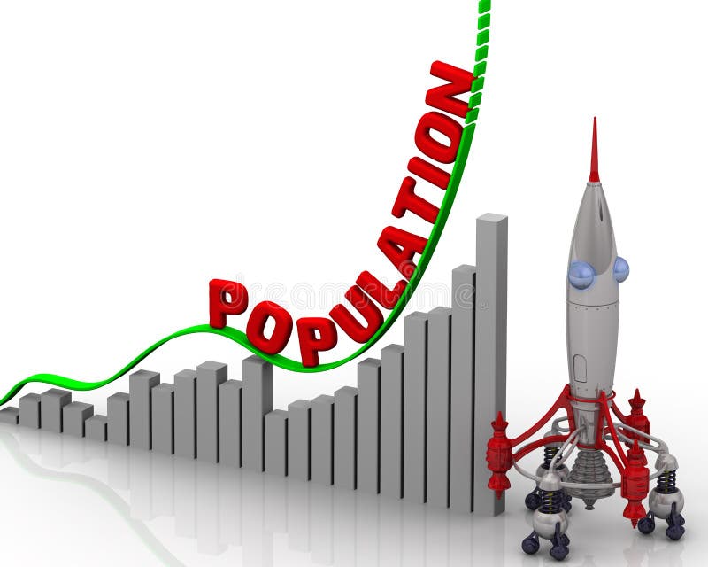 The Graph of Population Growth Stock Illustration - Illustration of ...