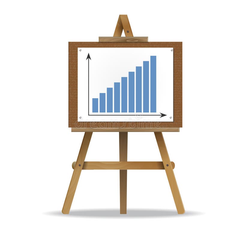 Graph Presentation Icon on White Stock Image - Illustration of ...