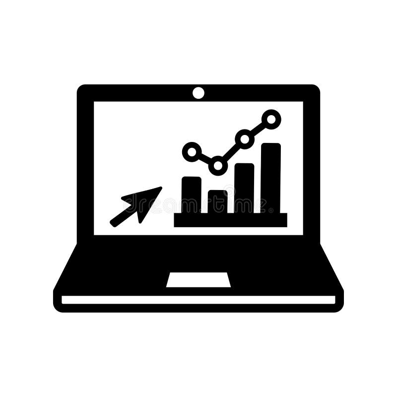 Graph Presentation, Statistics, Web Analytics Black Icon Stock Vector ...