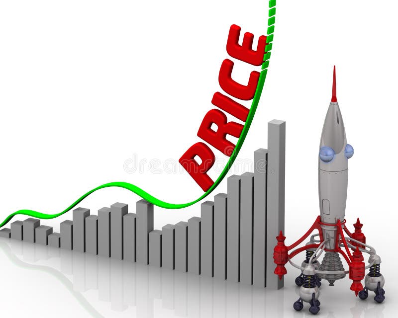The graph of price growth stock illustration. Illustration of rendering ...