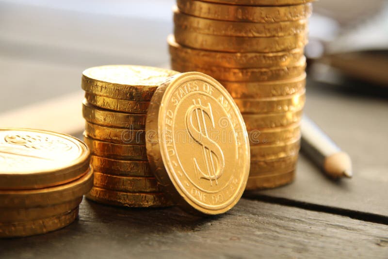 Graph of Profit Growth from Gold Coins Stock Image - Image of finance ...