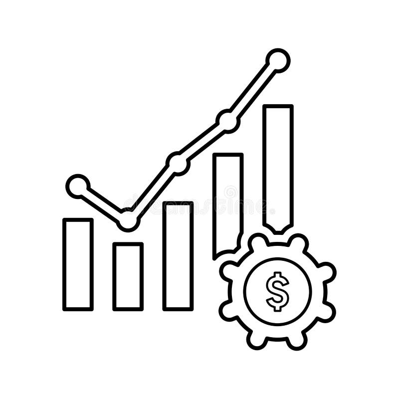 Graph, Progress Outline Icon Stock Illustration - Illustration of ...