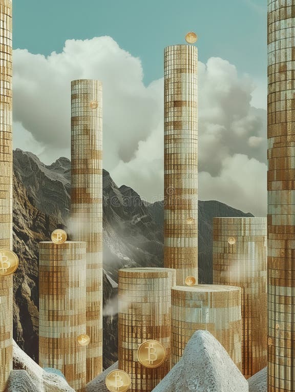 A Graph of Progress and Potential Risks Emerges Behind Towering Columns ...