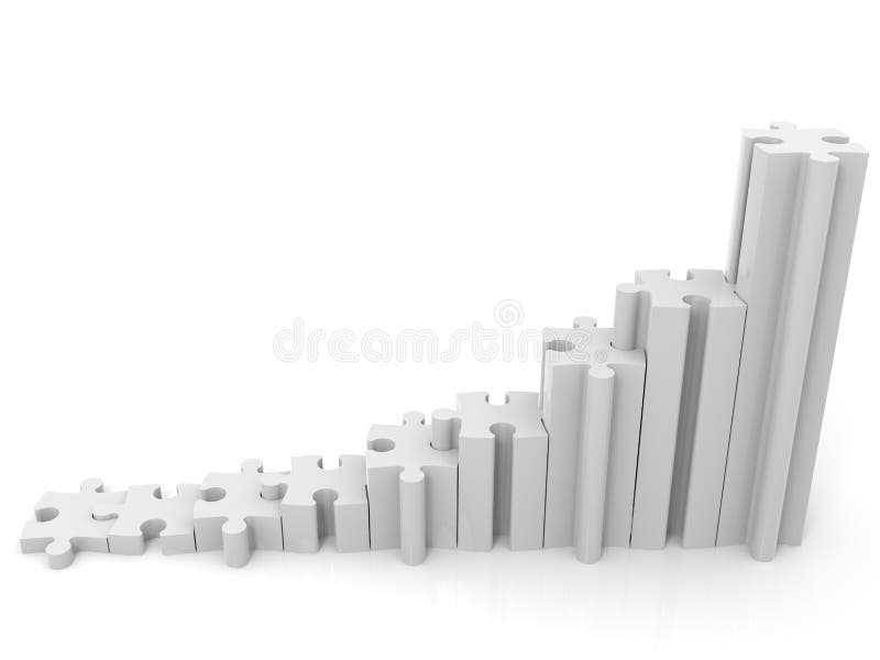 Graph from Puzzle on White Background. Stock Illustration ...