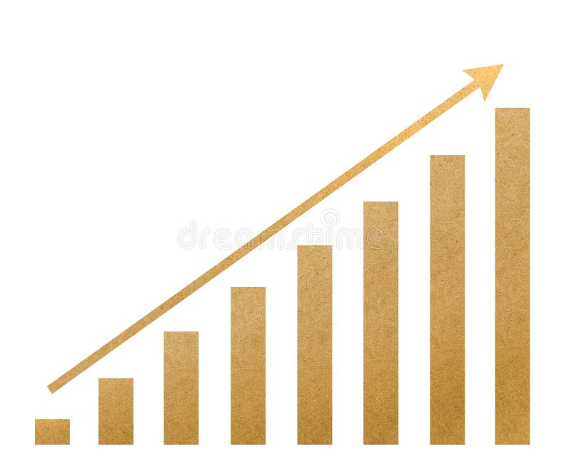 Graph with Recycled Paper Craft Stick Stock Illustration - Illustration ...