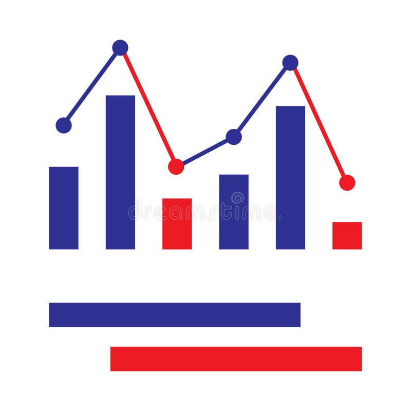 Graph Red Blue Icon. Business Success. Vector Illustration. Stock Image ...