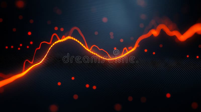 A Graph with a Red Line Going Up on a Black Background Stock Photo ...