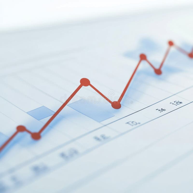 A Graph with Red Lines and Blue Background Stock Illustration ...