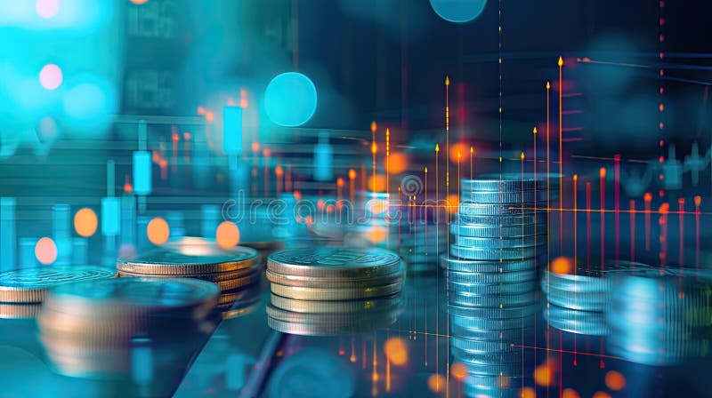 A Graph Representing Financial Trends and Lines of Coins, Visually ...