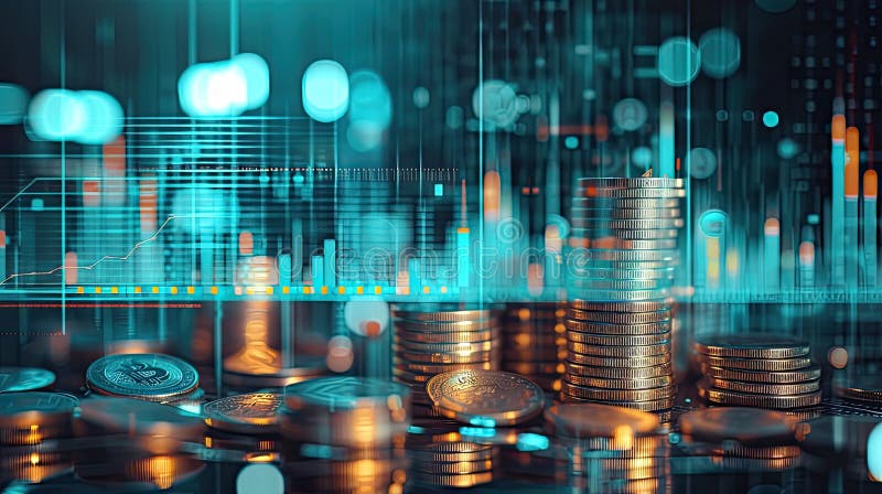 A Graph Representing Financial Trends and Lines of Coins, Visually ...