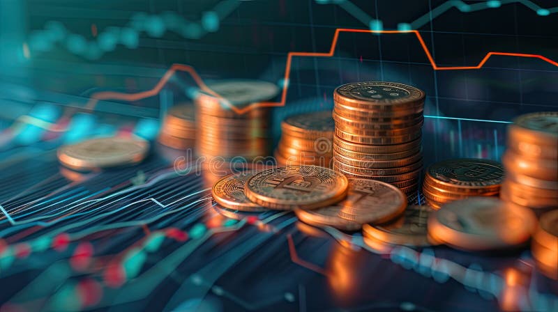 A Graph Representing Financial Trends and Lines of Coins, Visually ...