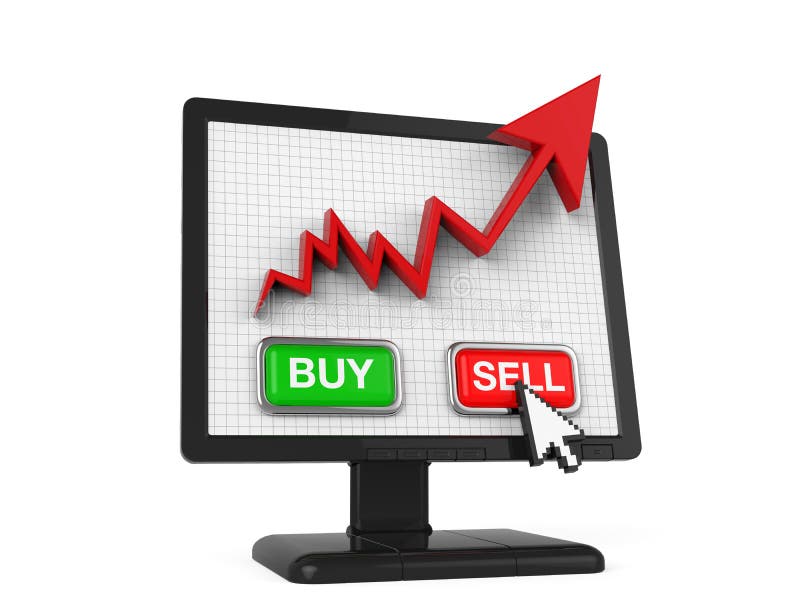 Graph Screen with Buy and Sell Button Stock Illustration - Illustration ...