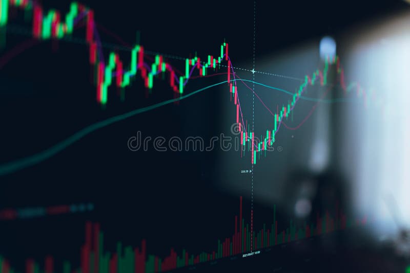 Graph on Screen Investment Graph Screen in Computer Stock Image - Image ...