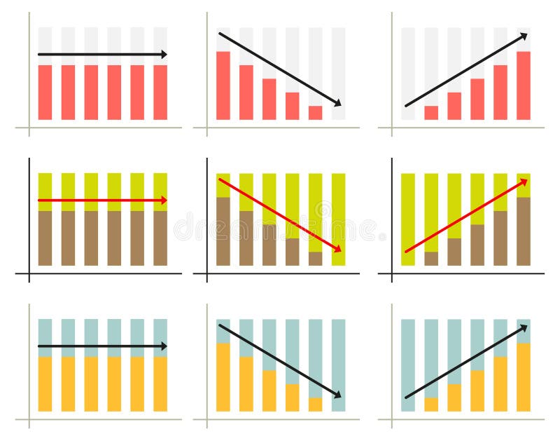 Graph set stock vector. Illustration of increase, infographic - 40679646