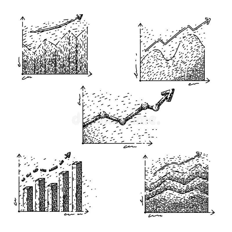 Graph Set Sketch Hand Drawn Vector Stock Vector - Illustration of edge ...