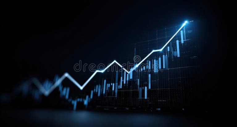 A Graph Showcasing a Line that Fluctuates Up and Down on a Dark ...