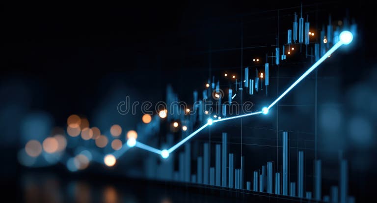 A Graph Showcasing a Line that Fluctuates Up and Down on a Dark ...