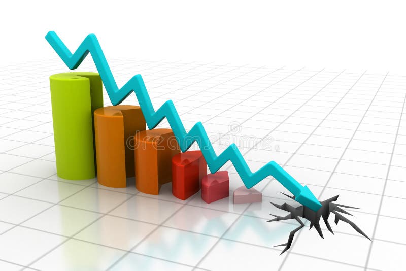 Graph Showing Business Decline Stock Illustration - Illustration of ...